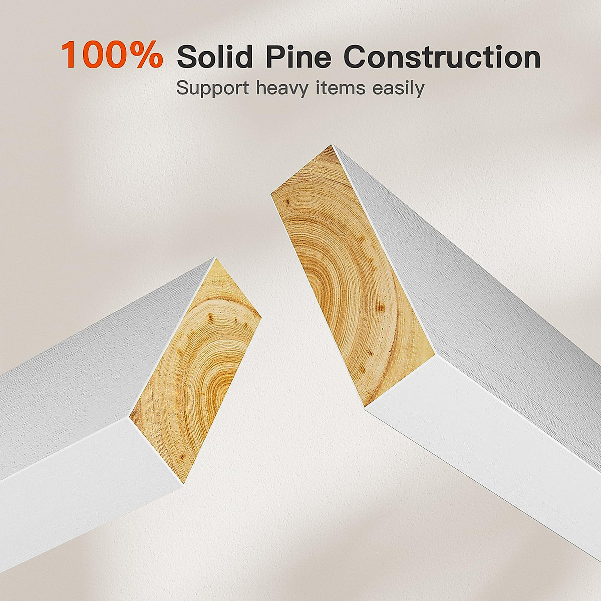 AMADA HOMEFURNISHING Pine Wood Floating Shelves, Solid Wood Wall Shelves with Enhanced One-Piece Brackets for Kitchen/Bathroom/Bedroom/Living Room Storage, Wooden Shelves for Room Wall Decor, AMFS30W