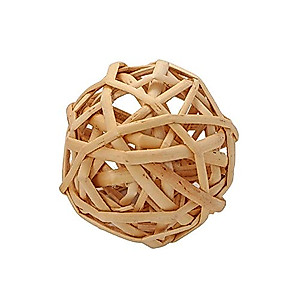 Small Animal Activity Chew Toys, Rabbits Bird Parrot Play Wicker Rattan Balls for Chinchilla Guinea Pig Rats Hamster Gerbil Degu Bunny(Rattan)