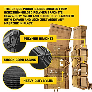 High Speed Gear® - Original Taco® MOLLE Mag Pouch, Police Gear & Military Gear, Tactical Magazine Pouch for Professionals (Coyote Brown)