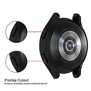 [4+4 Pack] BHARVEST for Samsung Galaxy Watch 4 Classic 46mm Screen Protector and Case, 4 Packs Flexible TPU Frame Cover with 4 Sets Tempered Glass Protective Film for Galaxy Watch 4 Classic 46mm