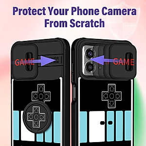 Funermei (2in1 for Moto G Stylus 5G 2023 Case for Women Gameboy Cute Console Phone Cover Girls Men Cartoon Fashion Cool Funny Design with Camera Cover and Ring Stand Funda for Moto G Stylus 5G Case