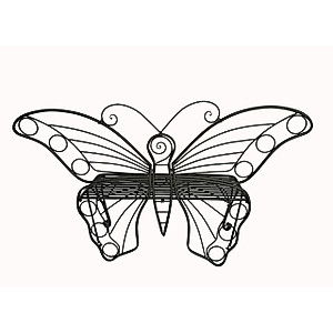 Unknown1 Antique Black Metal Butterfly Bench