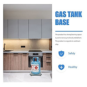 HEMOTON Gas Tank Tray Propane Tank Wheel Tray Propane Cylinder Base Gas Cylinder Fixed Shelf Propane Tank Dolly for Home Kitchen and Restaurant Use Grey