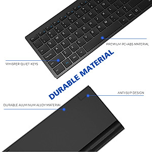 Rechargeable Wireless Keyboard, cimetech Compact Full Size Wireless Keyboard (Black)