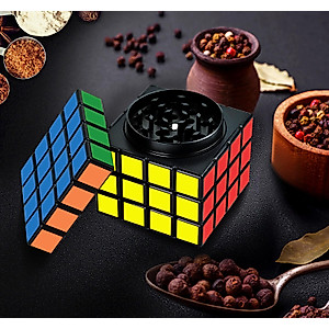 Kitchen Grinder for Cooking in Square, AVOTORY Grinder Aluminum and Zinc Meterial (Large 2.5" Square Multi-Color)