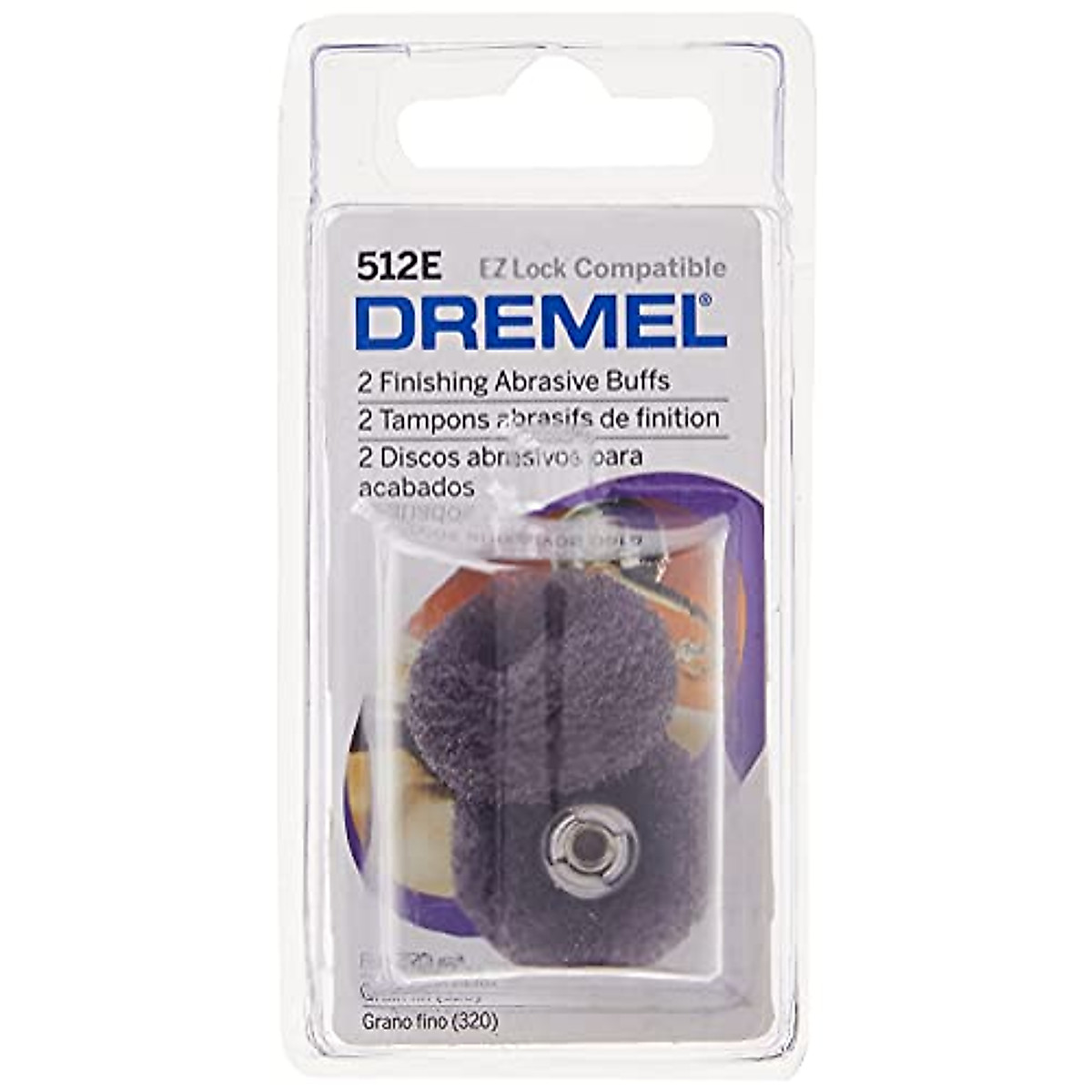 Dremel 512E EZ Lock Fine Grit Finishing Abrasive Buffs, Pack of 2 , Silver