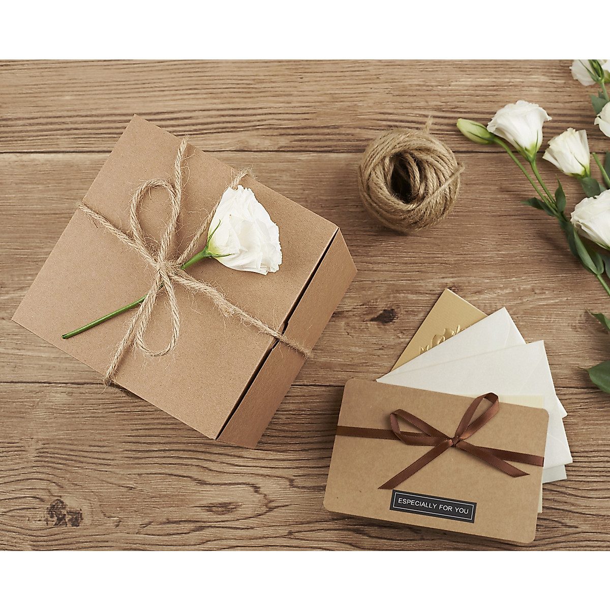 MESHA Kraft Gift Box 9x4.5x4.5 Inch Gift Boxes with Lids, Gift Box for Bridesmaid Proposal, Groomsmen Proposal, Birthday Gift, Christmas Presents, Party Favor, Wedding Favor, 10 Pack