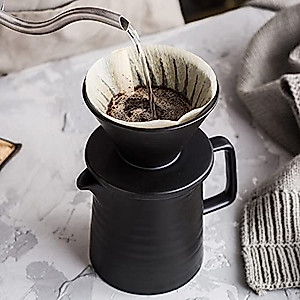 Kovot Pour Over Coffee Maker Set, Premium Ceramic Dripper for 1-2 Cup & 15 ounce Serving Pitcher, Home Filter Coffee Maker (White)