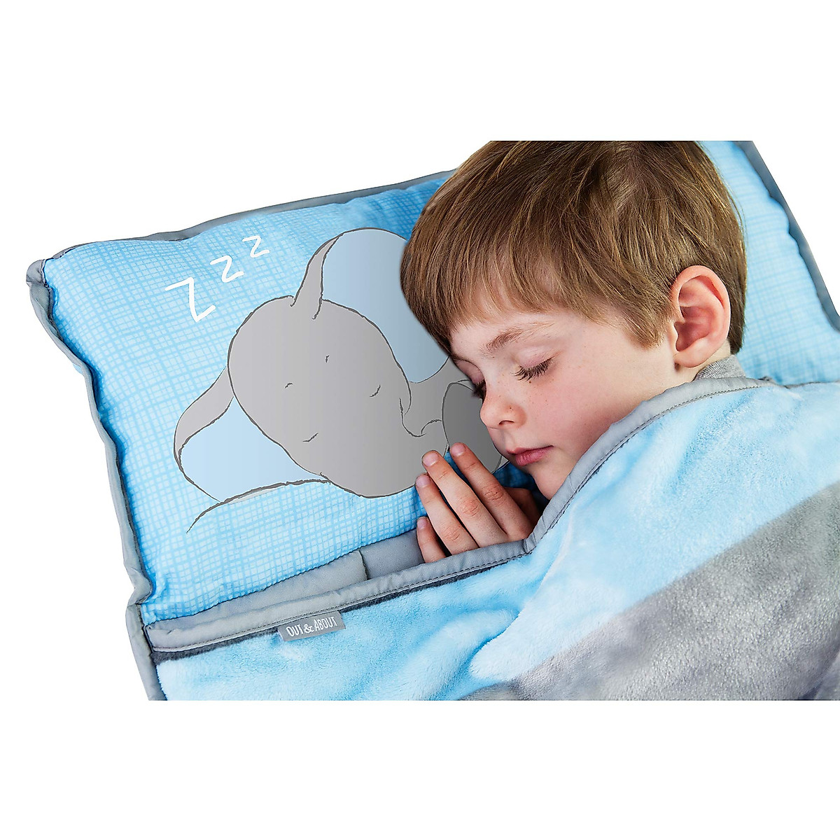 Nap Mat for Toddlers - Nap Mats for Preschool Kindergarten - Elephant Gifts for Toddlers - Portable Toddler Sleeping Bag w Pillow - Elephant Toddler Blankets for Boys - Toddler Blankets for Girls