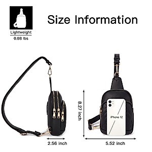 Telena Sling Bag for Women Crossbody Bags Fanny Packs for Women Cross Body Waist Pack with Detachable Strap Black