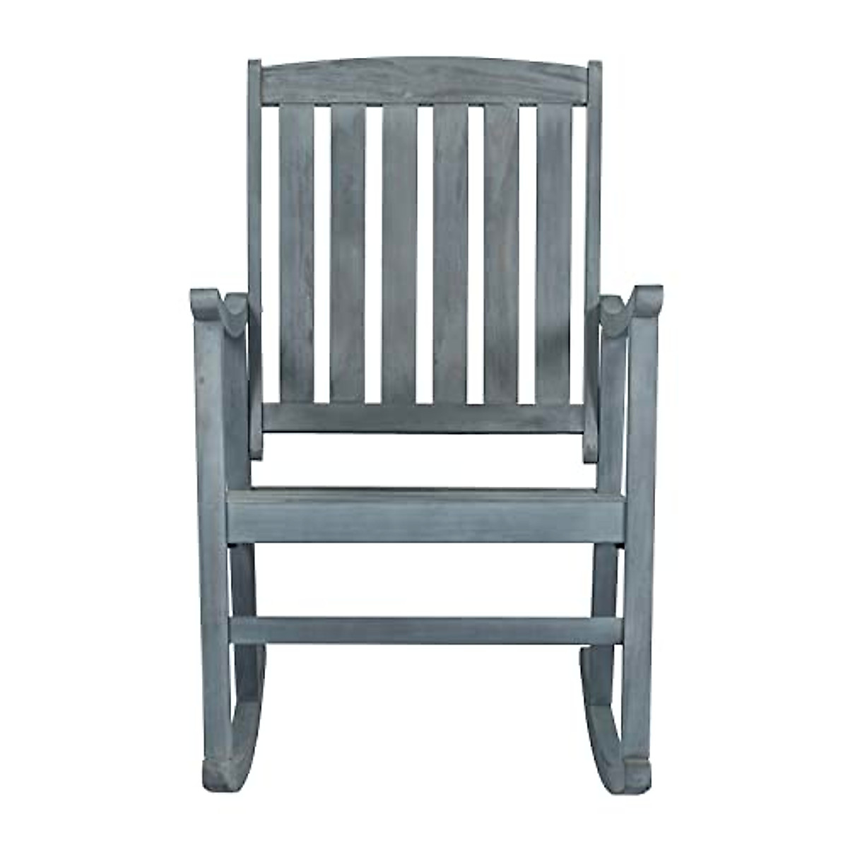 JONATHAN Y RCK102B Penny Classic Slat-Back 300-Lbs Support Acacia Wood Patio Outdoor Rocking Chair for Garden, Lawn, Backyard, Pool, Deck, Beach, Firepit, Gray
