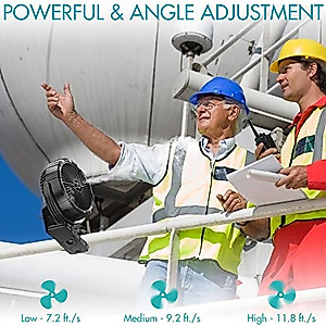 YONHISDAT Misting Fan Rechargeable 10000mAh Battery, 8-inch Mister Fan with Clip– 3 Speeds with Timer Function, 360° Rotatable Spray Fan for Camping, Home Office, Jobsite