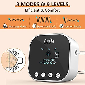 Double Electric Breast Pump with Baby Bottles PPSU, Portable Breast Pumps with 3 Modes and 9 Levels, Strong Suction, Pain Free, 2 Size Flanges, Rechargeable Milk Extractor for Home and Travel