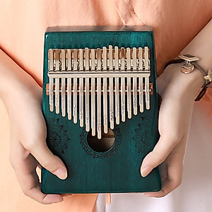 Kalimba Thumb Piano 17 Keys, Portable Mbira Finger Piano Gifts for Kids and Adults Music Instrument Thumb Pianos - 17 Keys Green