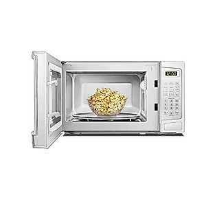 Danby DBMW1120BWW 1.1 Cu.Ft. Countertop Microwave In White - 1000 Watts, Family Size Microwave With Push Button Door