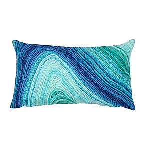 Liora Manne Visions III Pillow-Abstract, Ripples Gulf 12" x 20"