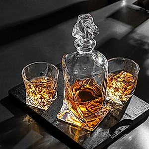 KANARS Whiskey Decanter Set, Premium Crystal Liquor Decanter with 6 Old Fashioned Glasses for Cocktail Scotch Bourbon Irish Whisky Alcohol, Unique Men Gifts for Father's Day