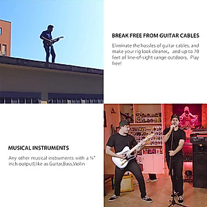 Xvive U2 Guitar Wireless System Guitar Wireless Transmitter and Receiver 2.4GHz, 4 Channels for Amplifier,Electric Guitar,Bass,Violin