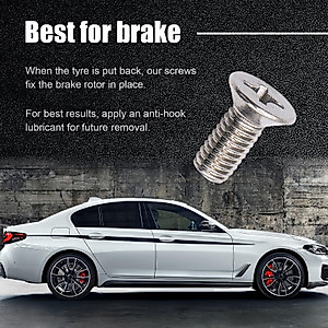 Dickno 8 PCS Stainless Steel Brake Disc Rotor Screws, Car Retaining Screw Kit for Front and Rear, OEM 936000-6014-0H Replacement Accessories for K3, City, Civic, Accord, Odyssey