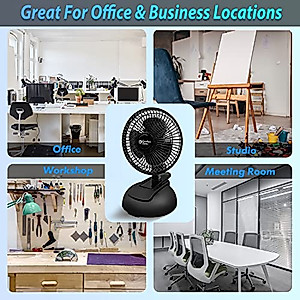 Comfort Zone CZ6XMBK 6” 2-Speed Combo Clip or Desk Fan with Removable Base, Strong Clamp for Firm Grip, Suitable for Bedroom, Office, or Dorm Room, Black