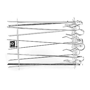 RvSky Garden Supplies Stainless Steel Roaster Electric Oven Barbecue Skewers Needle Cage Set BBQ Grill Accessory