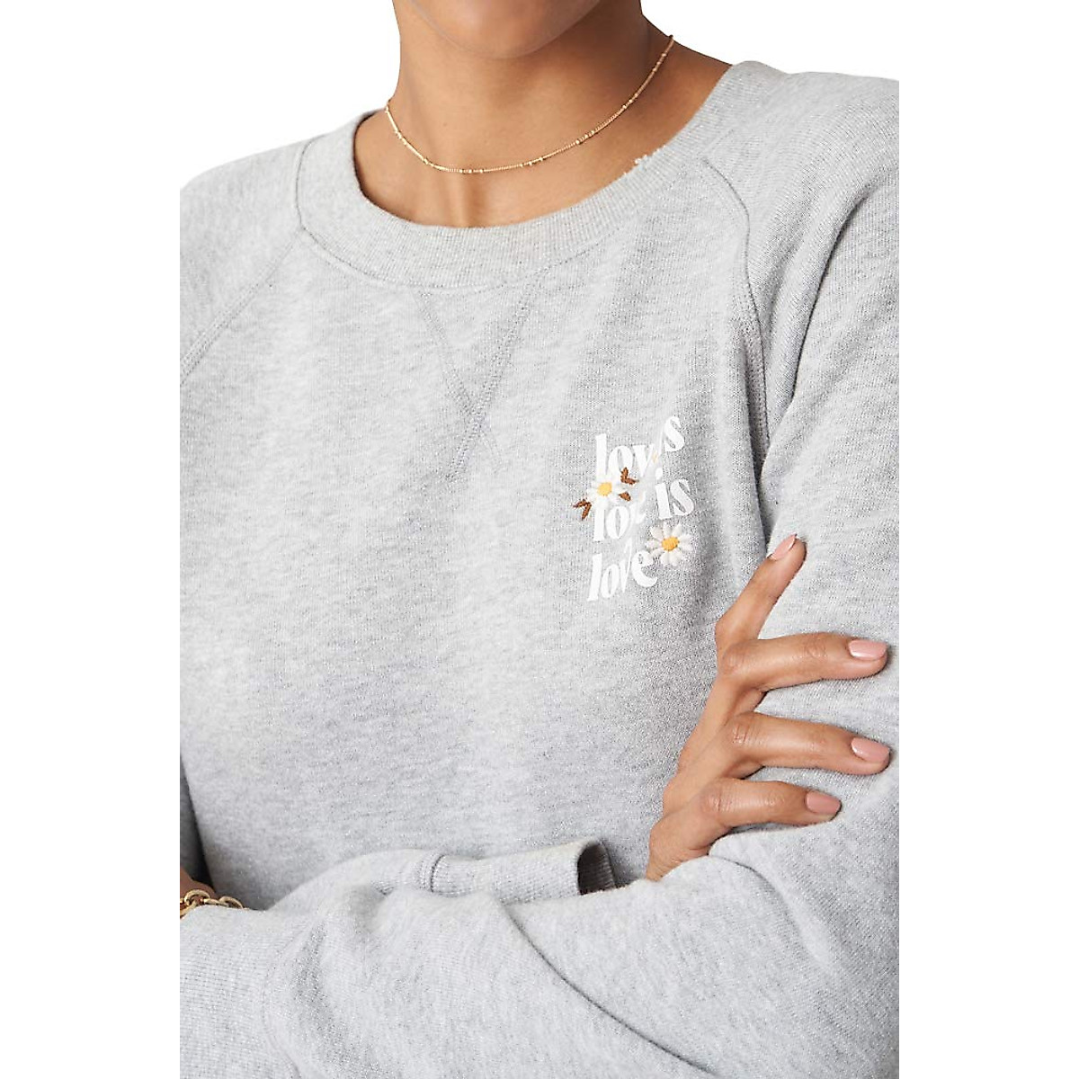 Bandier x Sincerely Jules_The Juniper Crew Neck Sweatshirt Vintage Heather Grey Embroidered-M