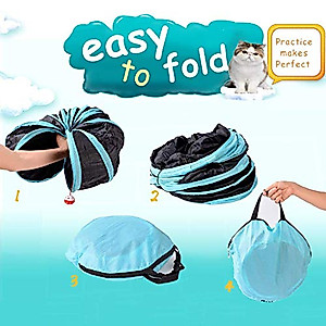 Cat Tunnel Toy 5 Way, Collapsible Cat Playhouse Pet Play Tunnel Tube with Storage Bag for Cats, Puppy, Rabbits, Ferret, Guinea Pig, Indoor and Outdoor Use