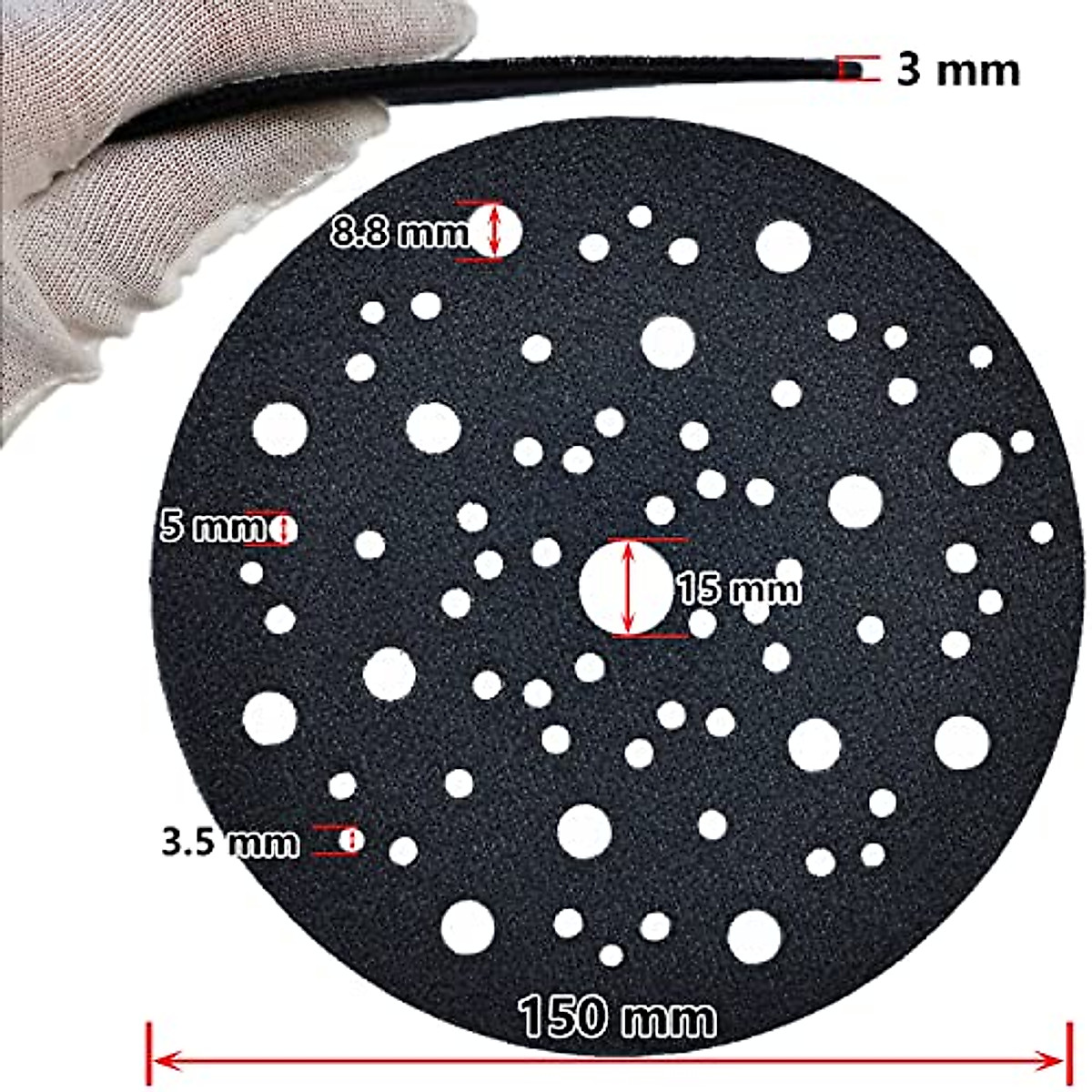 6 inch 70 Hole Sander Pad Protector, Hook and Loop Pad Saver, fit for Mirka 9956, notably extends The Backing pad´s Lifetime,Multi Hole Pad Protector (1 Pack)