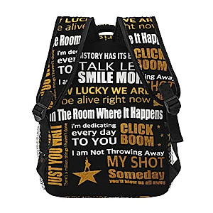 DUAHUAZAI Kid'S Backpack Hamilton-Drama School Bag For Teens Boys Women Laptop Daypack Hiking Waterproof Book Bags