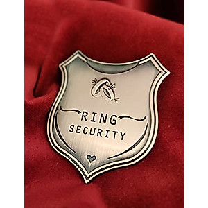 Ring Security Badge, Made of Metal, with Gift Box, Gift for Ring Bearer, Wedding Accessories for Boys (Champagne)