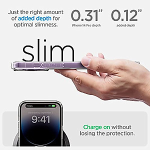 Spigen for iPhone 14 Pro Case, [Anti-Yellowing Technology] [Compatible with MagSafe] [Military Grade Drop Protection] Ultra Hybrid (MagFit) Phone Case for iPhone 14 Pro - White