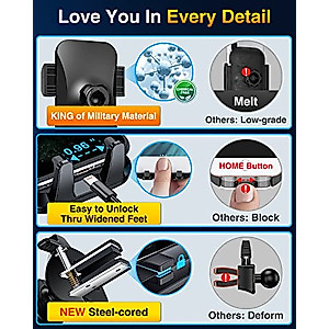 VANMASS Universal Car Phone Mount,【Patent & Safety Certs】 Upgraded Handsfree Stand, Phone Holder for Car Dashboard Windshield Vent, Compatible iPhone 13 12 11 Pro Max Xs XR X 8, Galaxy s20 Note 10 9