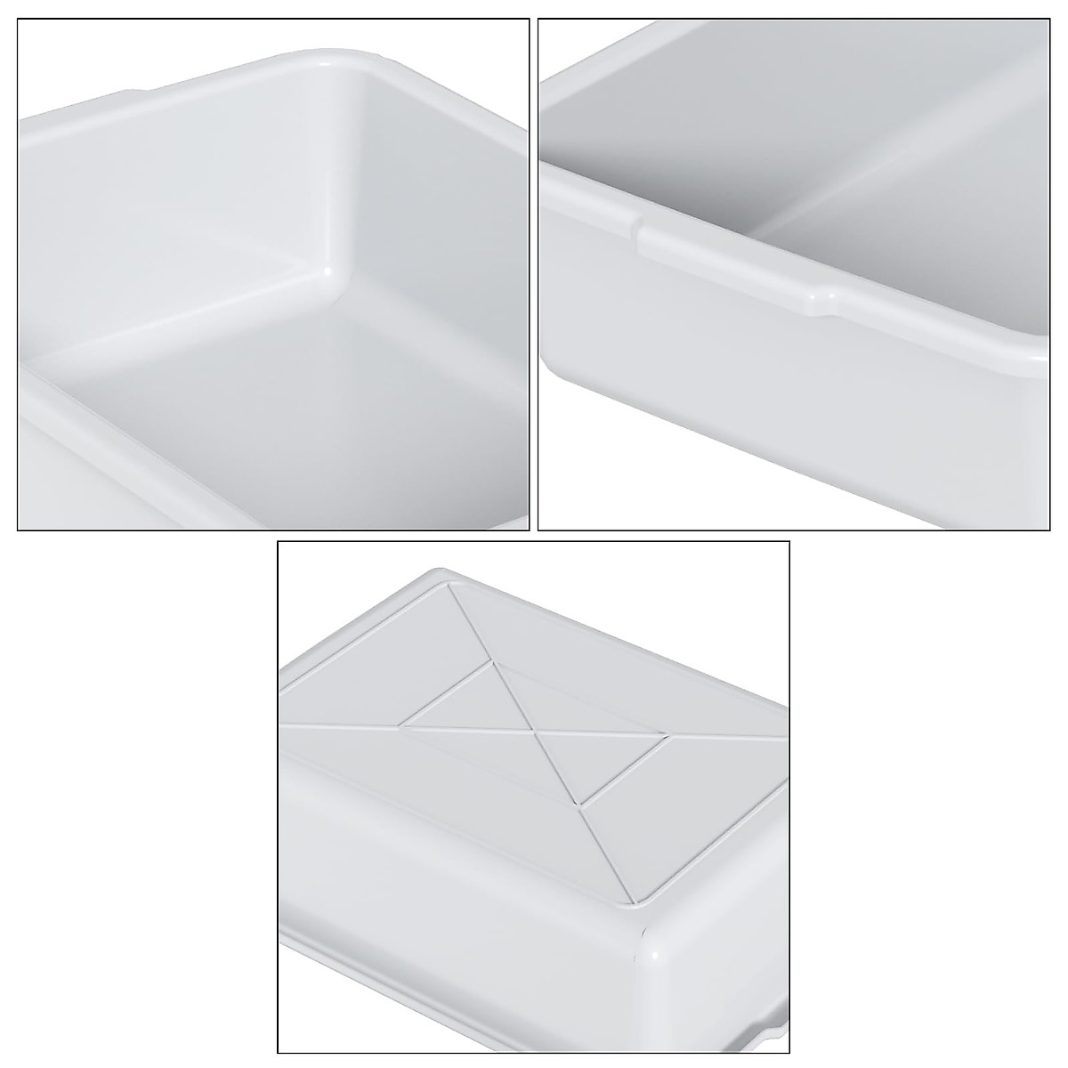 Sosody 13 L Commercial Plastic Bus Box, Plastic Utility Bus Tub, Gray, 4 Packs