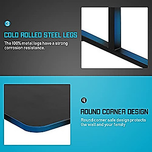 Adjustable Standing Desk, 47" Computer Desk Height Converter Large Desktop Stand Up Desk Fit Dual Monitor for Home Office,Black