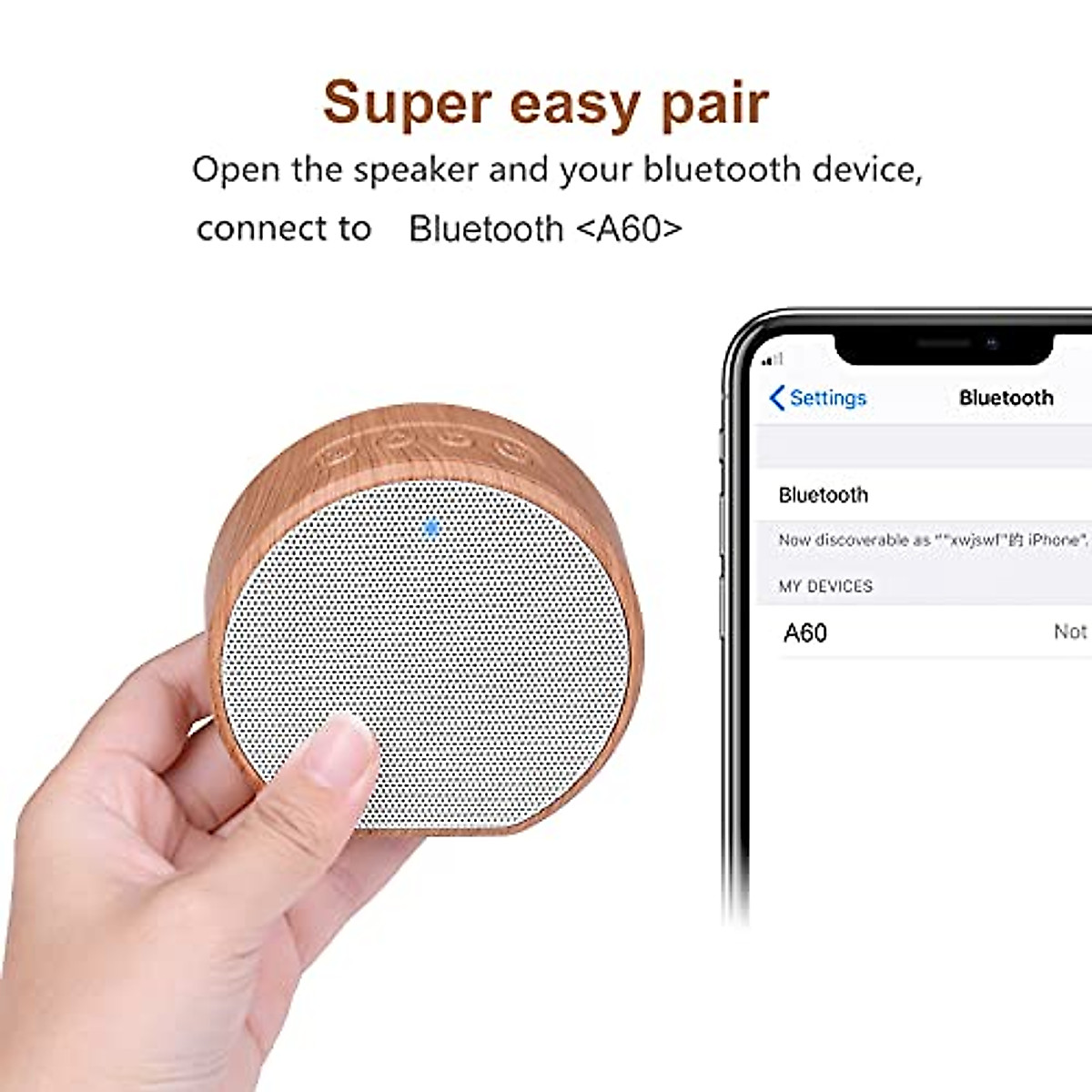 UZiLaCo Wireless Speakers, Portable Bluetooth Speaker with IPX4 Waterproof, Perfect Small Size, HD Sound, Wireless Bluetooth Speaker for Home Office Bookshelf Outdoor Travel Camping-White