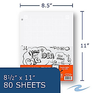 ROARING SPRING Whitelines Engineering Pad, Digitally Download Your Notes with FREE App, Premium Gray Paper, 8.5" x 11" 80 Sheets