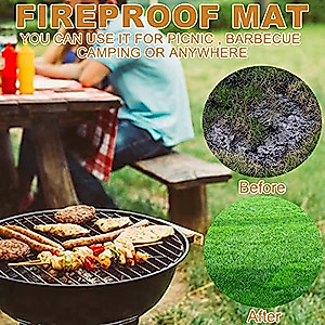 RvSky Garden Supplies Fireproof Washable Barbecue Mat Reusable Foldable Lawn Protector for Outdoor Camping Garden(39 * 47英寸)