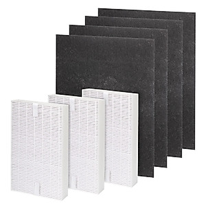 Pokin HPA300 True HEPA Filter Replacement Compatible with Honeywell Air Purifier HPA300 Series, HPA300, HPA304, HPA8350, HPA300VP, HPA3300b, HPA5300, Pack of 3 HEPA R and 4 Pre Filters