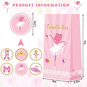 Jecery 24 Pcs Mini Ballerina Goodie Bags Ballerina Birthday Party Decorations Ballerina Party Favors Ballet Tutu Party Bags for Baby Shower Wedding Party