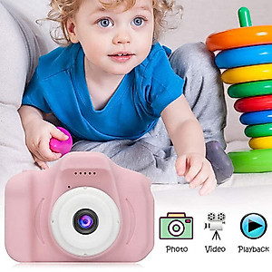 2022 Upgrade Kids Selfie Camera, Christmas Birthday Gifts for Boys Age 3-9, HD Digital Video Cameras for Toddler, Portable Toy for 3 4 5 6 7 8 Year Old Boy with 32GB SD Card (Pink)