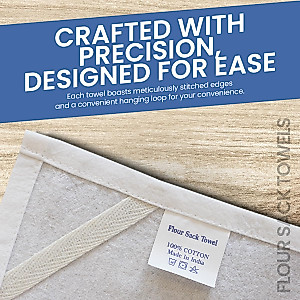 Flour Sack Kitchen Towels |Cotton Blank Towel | Tea Towel Crafting Embroidery for Easter|Flat Thick Absorbent Quick Dry | Baking Bread Proofing Linen Cover, Washable Set of 12, 28 x 28 Inch,White