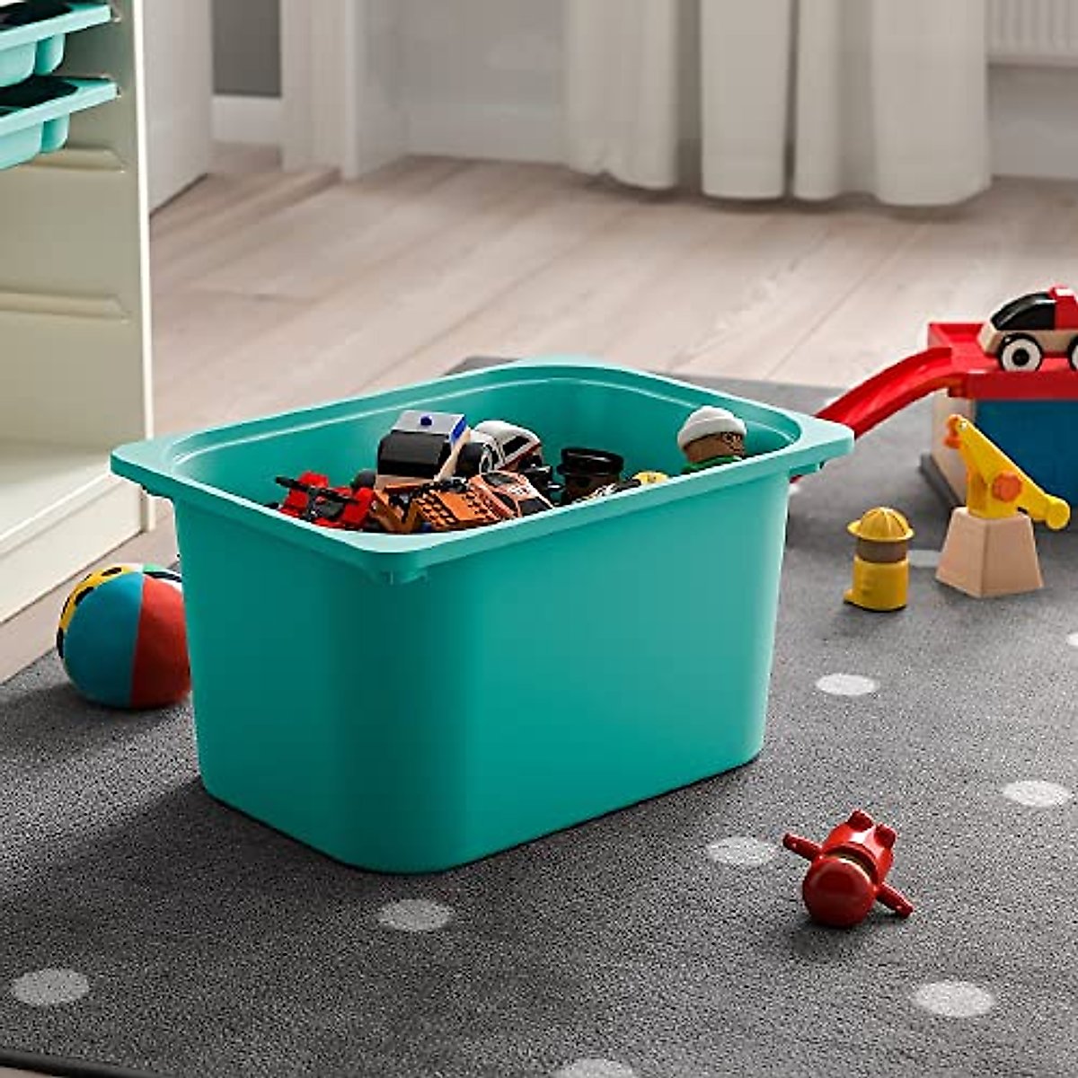 TROFAST Storage Box, Turquoise, 16 ½x11 ¾x9 " Stackable Open Containers/Bins for TROFAST Frames Pack of 2