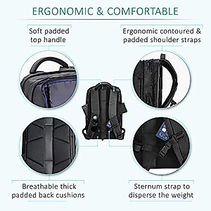 Sterkmann Expandable Carry on Backpack for men Overnight Weekender for Travel & Business Waterproof Fits 15" Laptop With Packing Cube, Shoe Pouch & Laundry Bag (20L-30L Capacity, 3 lbs)