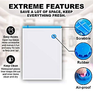 Reusable Vacuum Seal Bags | Vacuum Seal Bags for Clothes |Combo Pack of 24 Space Saver Storage Bags, 6 of Each Size Vacuum Packing Bags