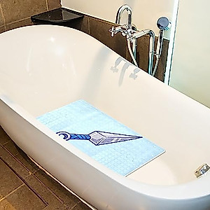 Non Slip Bathtub Mats with Suction Cups, Bath Tub Shower Mat for Bathroom, Machine Washable Bathroom Mats with Drain Holes(Sword Cartoon Ninja)