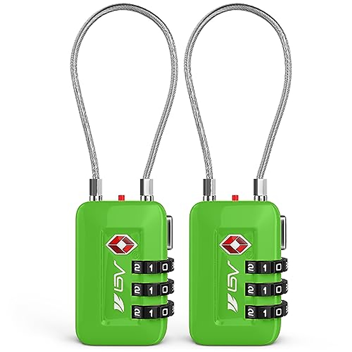TSA Approved Luggage Travel Lock, Set-Your-Own Combination Lock for School Gym, Golf Bag, Locker, Luggage Suitcase Baggage Locks, Filing Cabinets, Toolbox, Case (Green, 2 Pack)