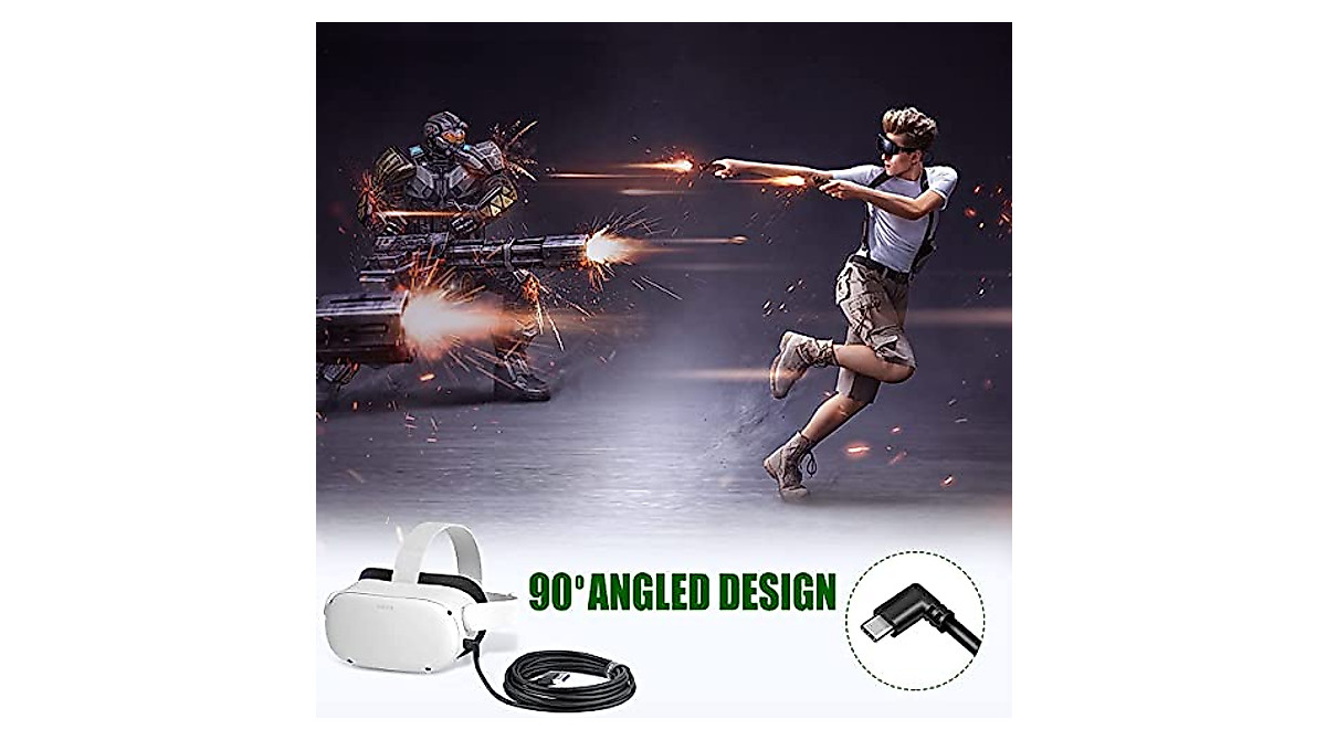 W WDX VR Link Cable 16FT for Quest 2 & PC Steam VR | High-Speed Data
