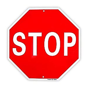 Enjoyist Stop Sign Street Slow Warning Reflective Signs 12"x 12" 40 Mil Rust Free Aluminum Sign, UV Protected and Weatherproof