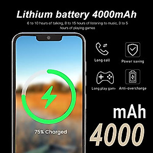 Dilwe 6.1in 13pro Max Unlocked Smartphone, 6.1in HD Mobile Phone, 4G 5GWIFI Unlock Cell Phone, 4GB RAM 64GB Face Unlock Cell Phone for Android12, 4000mAh Unlocked Cellphone