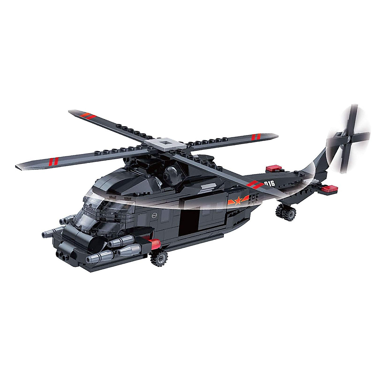 Army Military Helicopter Building Kit, Utility Helicopter Building Blocks Toys for Kids Aged 6+, 378pcs